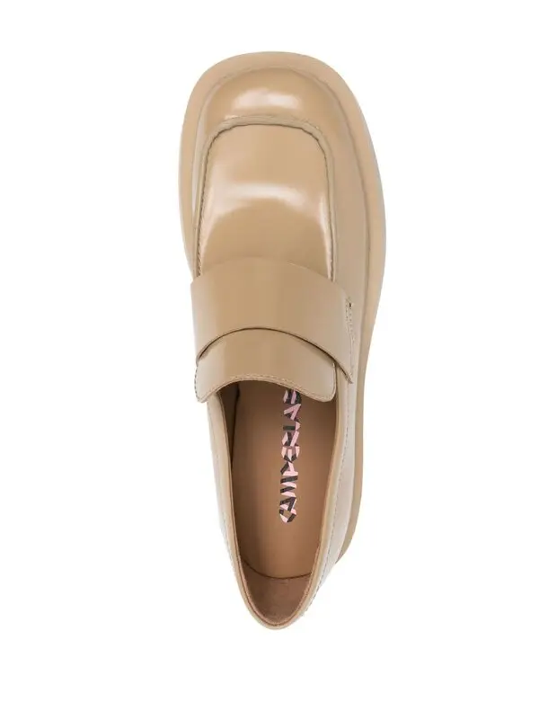 Camper Square-toe Leather Loafers - Neutrals