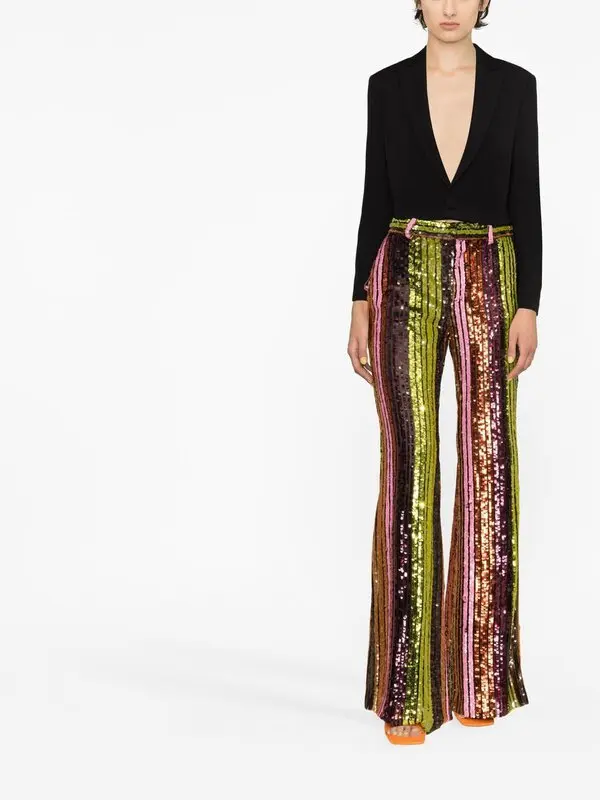 Dsquared2 Striped Sequin Flared Trousers