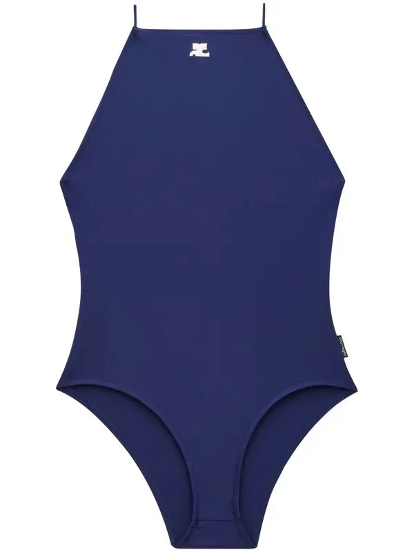COURREGES Re-edition Logo-patch Swimsuit - Blue