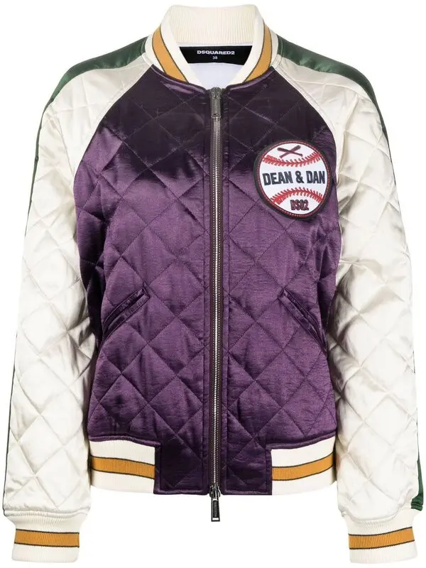 Dsquared2 Diamond-quilted Bomber Jacket - Purple