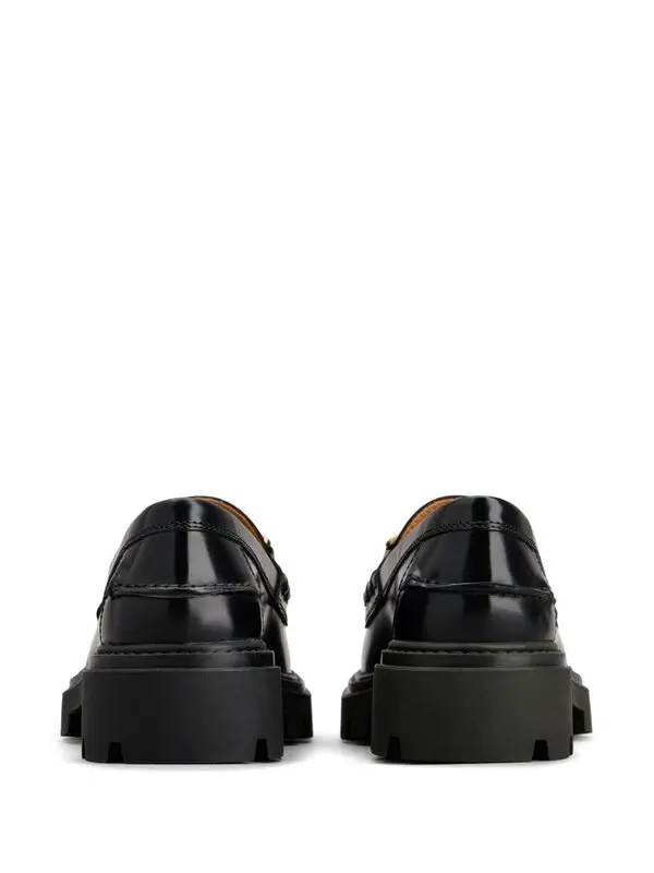 TOD'S Gomma Pesante Leather Loafers - Black