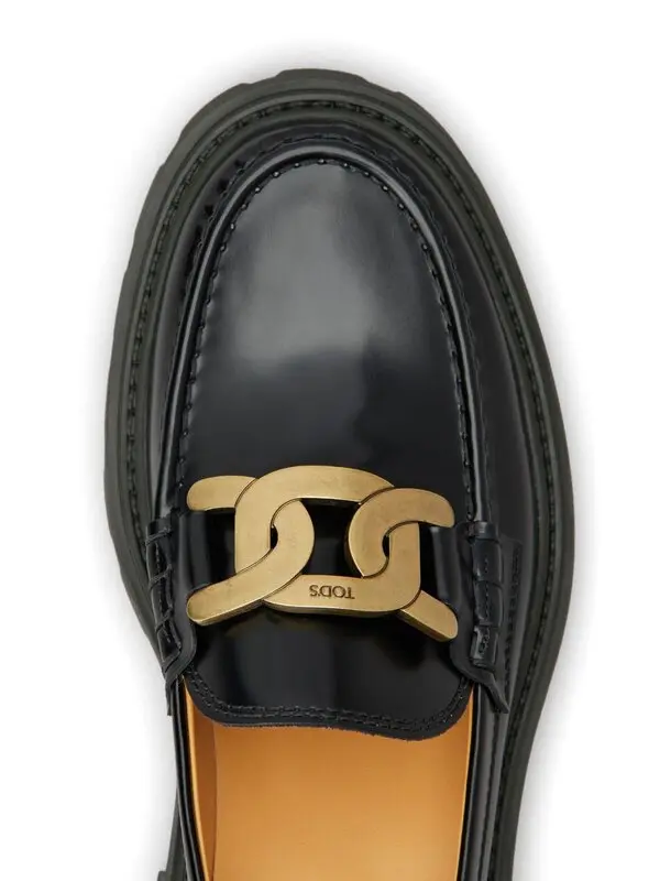 TOD'S Gomma Pesante Leather Loafers - Black