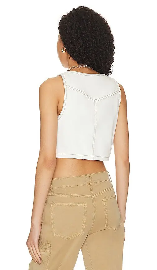 Gilet Court Pour Femme Steve Madden 'Oakland' - Sergé De Coton - Style Western Avec Coutures Contrastées