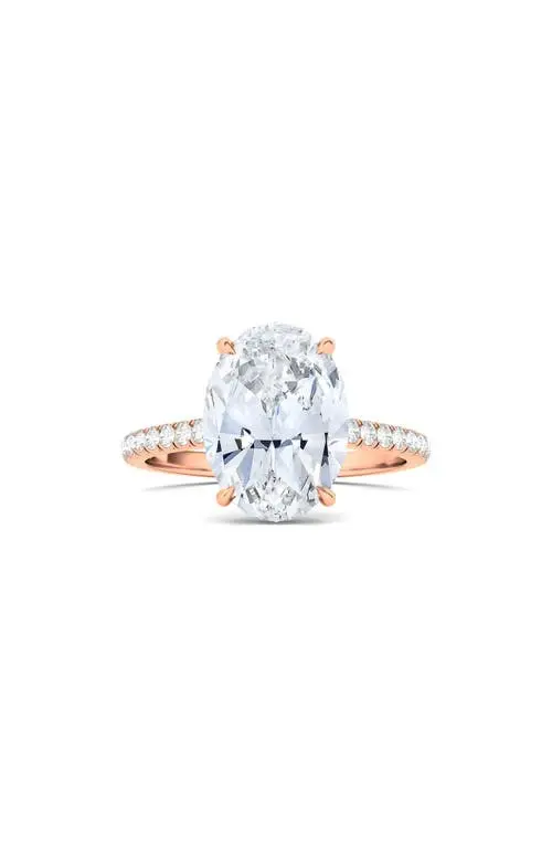 HAUTECARAT Oval Cut Pavé Diamond Ring - 2.00 Ctw 18k Rose Gold