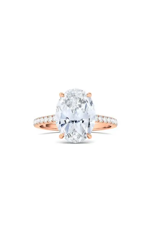 HAUTECARAT Oval Cut Pavé Diamond Ring - 2.50 Ctw 18k Rose Gold