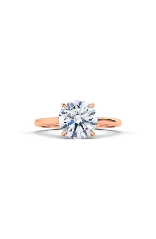 HAUTECARAT Round Brilliant Cut Lab Created Diamond Ring - 2.00 Ctw 18k Rose Gold