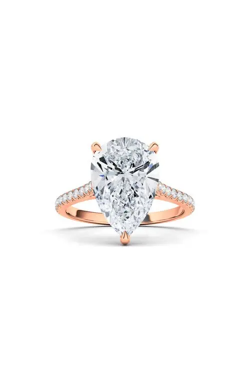HAUTECARAT Pear-cut Pavé Lab-grown Diamond Ring - 2.50 Ctw 18k Rose Gold