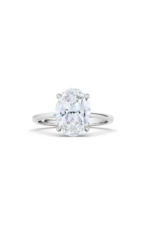 HAUTECARAT Oval Cut Lab-created Diamond Ring - 3.00 Ctw 18k White Gold