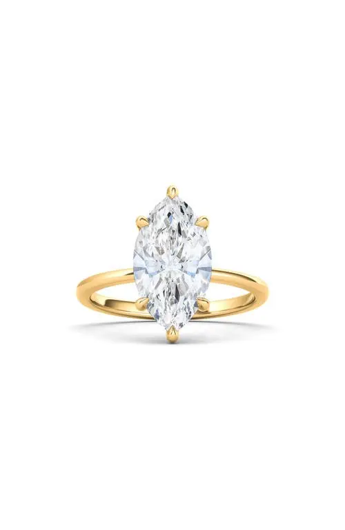 HAUTECARAT Marquise Cut Lab Created Diamond Ring - 18k Yellow Gold