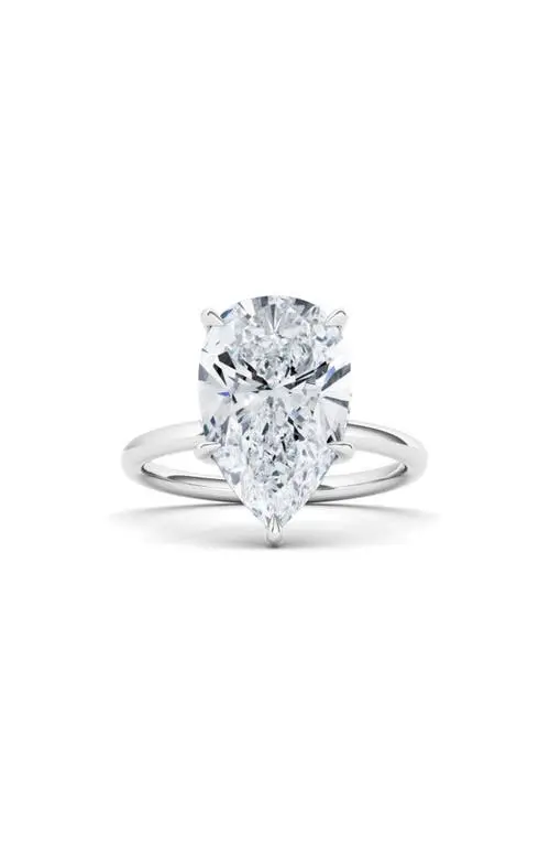 HAUTECARAT Pear Cut Lab Created Diamond Ring - 2.50 Ctw 18k White Gold