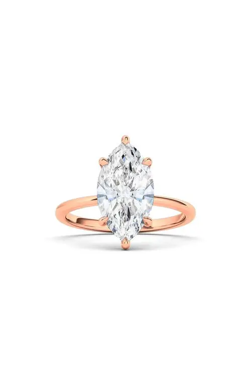 HAUTECARAT Marquise Cut Lab Created Diamond Ring - 18k Rose Gold