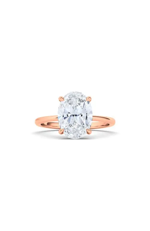 HAUTECARAT Oval Cut Lab Created Diamond Ring - 2.00 Ctw 18k Rose Gold