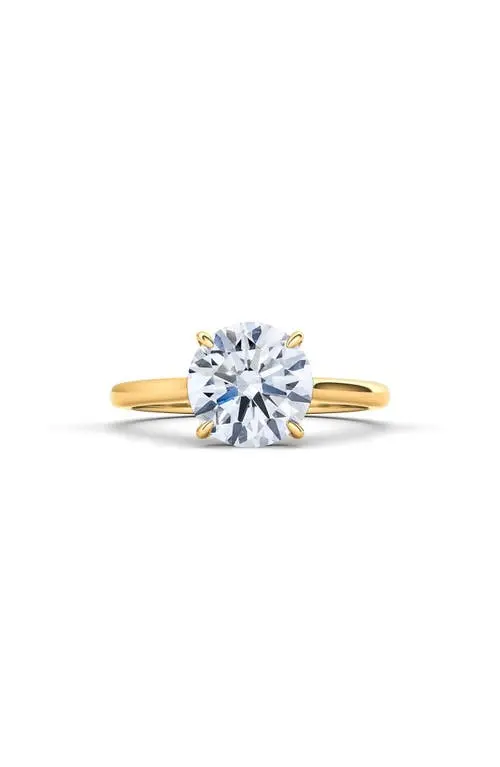 HAUTECARAT Round Brilliant Cut Lab Created Diamond Ring - 2.00 Ctw 18k Yellow Gold