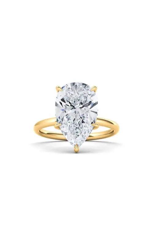 HAUTECARAT Pear Cut Lab Created Diamond Ring - 2.00 Ctw 18k Yellow Gold
