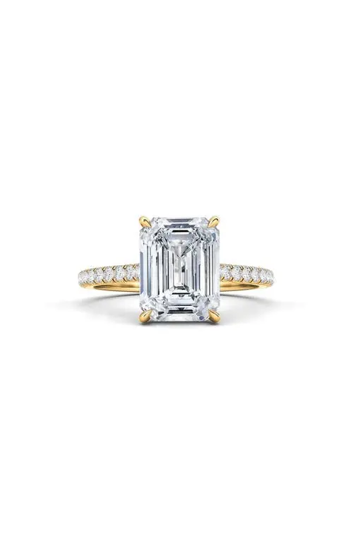 HAUTECARAT Emerald-cut Lab-grown Diamond Ring - 2.50 Ctw 18k Yellow Gold