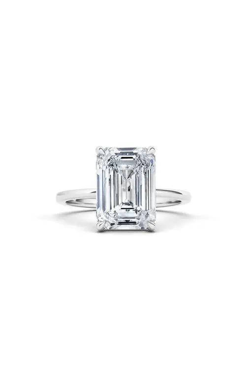 HAUTECARAT Emerald Cut Lab Created Diamond Ring - 3.00 Ctw 18k White Gold