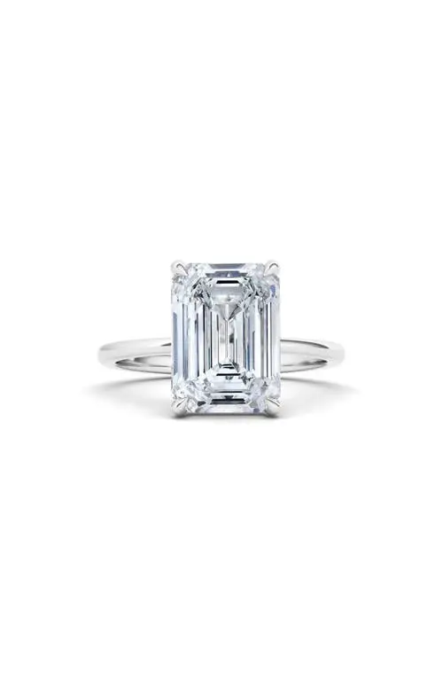 HAUTECARAT Emerald Cut Lab Created Diamond Ring - White Gold