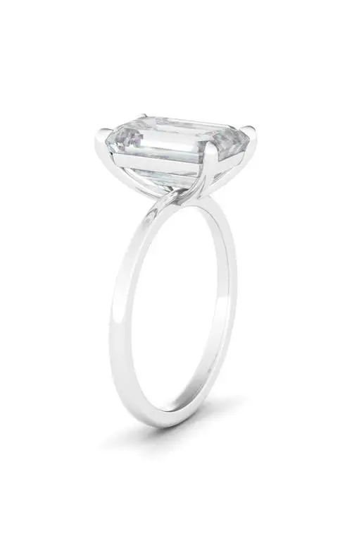 HAUTECARAT Emerald Cut Lab Created Diamond Ring - White Gold