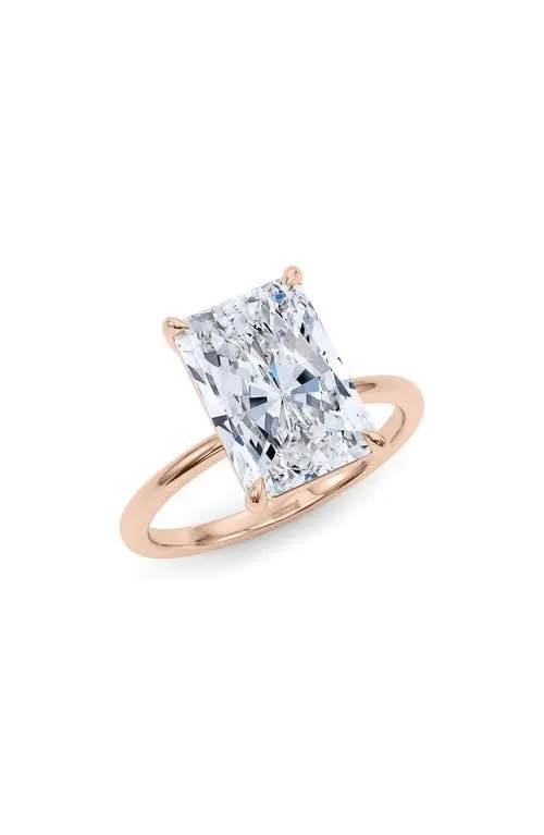 HAUTECARAT Radiant Cut Lab Created Diamond Ring - 2.50 Ctw 18k Rose Gold
