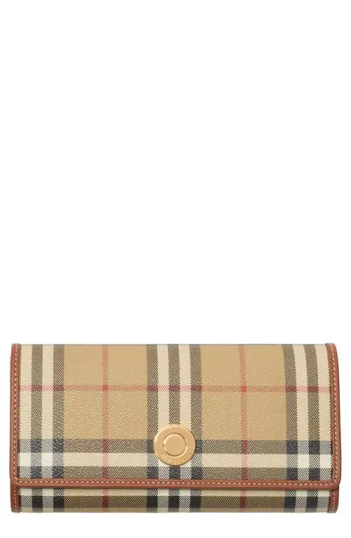 Burberry Halton Check Continental Wallet - Archive Beige