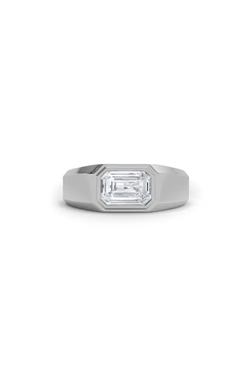 HAUTECARAT Emerald Cut Diamond Signet Ring - 18k White Gold