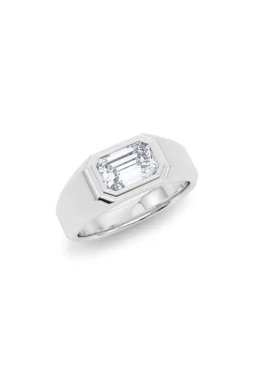 HAUTECARAT Emerald Cut Diamond Signet Ring - 2.00 Ctw 18k White Gold