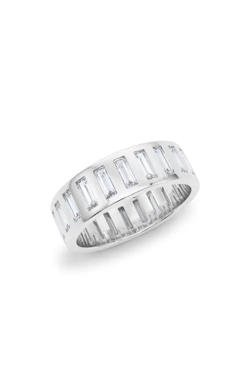 HAUTECARAT Baguette Lab Created Diamond Eternity Band Ring - White Gold