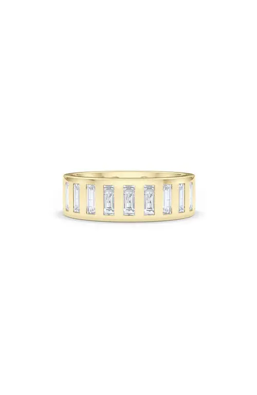 HAUTECARAT Baguette Lab Created Diamond Eternity Band Ring - Yellow Gold
