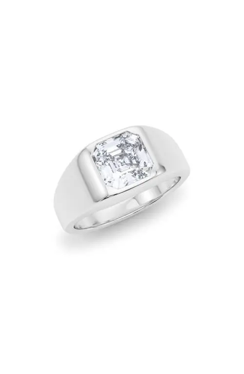 HAUTECARAT Asscher-cut Lab-created Diamond Signet Ring - 2.50 Ctw 18k White Gold