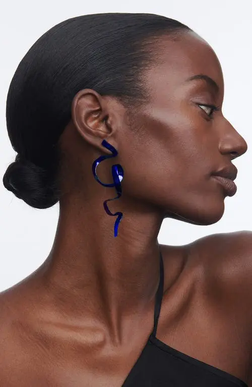 STERLING KING Allegro Ribbon Drop Earrings - Cobalt