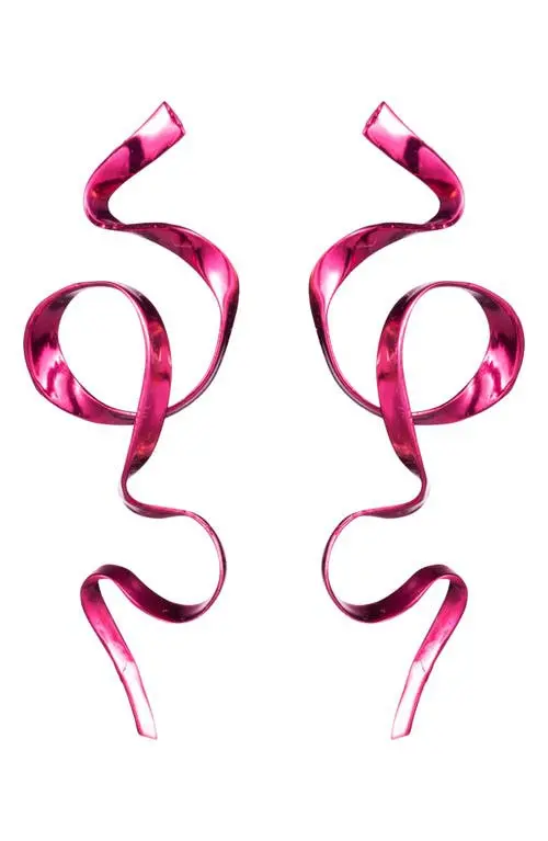 STERLING KING Allegro Ribbon Drop Earrings - Fuchsia