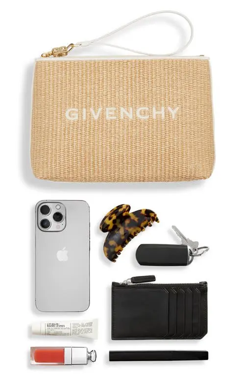 Givenchy Large Woven Raffia Pouch