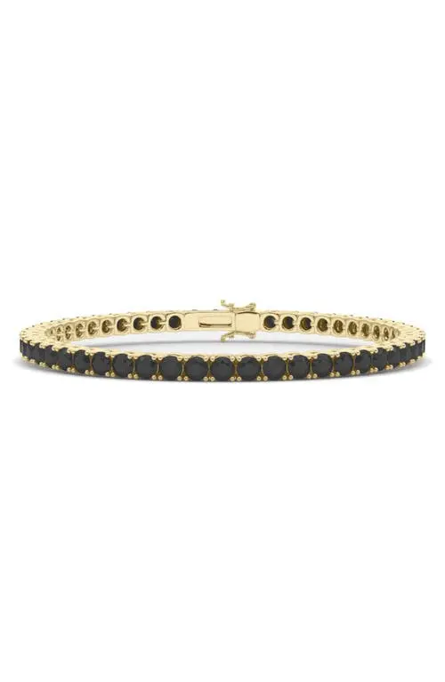 HAUTECARAT Lab Created Black Diamond Tennis Bracelet - Yellow Gold/diamond