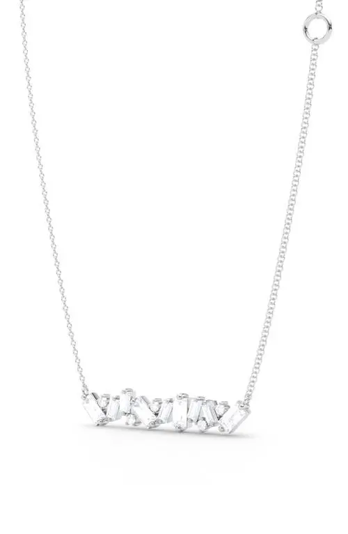 HAUTECARAT Baguette And Round Lab-created Diamond Pendant Necklace - 18k White Gold