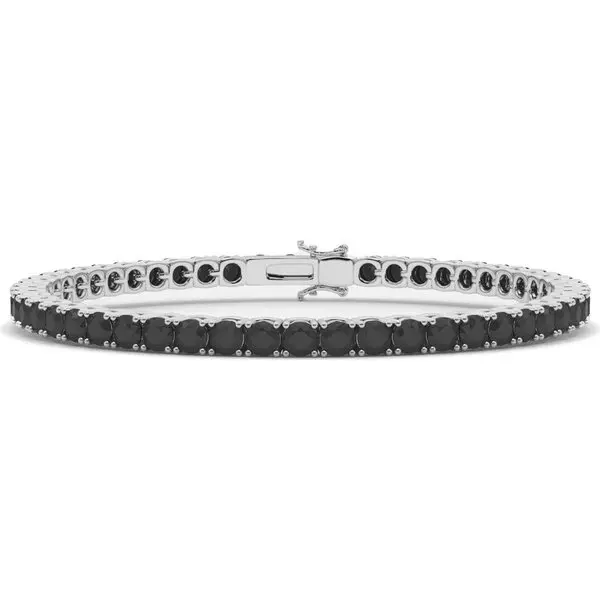 HAUTECARAT Lab-created Black Diamond Tennis Bracelet - 18k White Gold