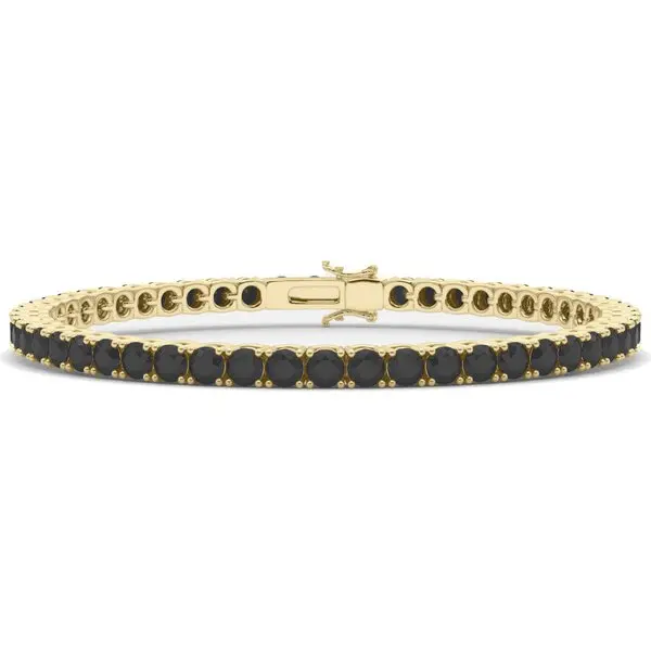 HAUTECARAT Lab-created Black Diamond Tennis Bracelet - 18k Yellow Gold