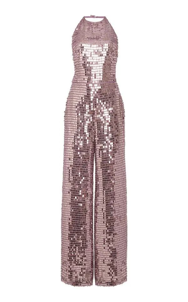Valentino Garavani Embroidered Sequin Silk Jumpsuit Only