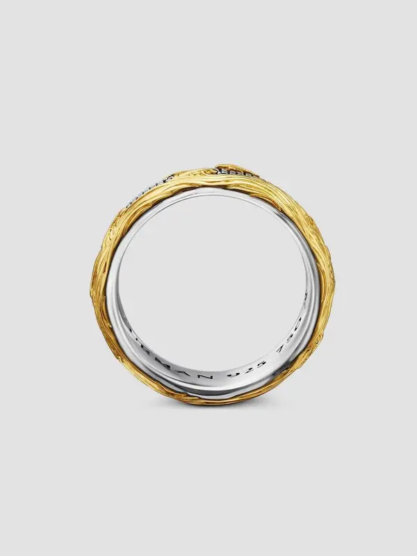 David Yurman Waves Band Ring With 18k And Sterling