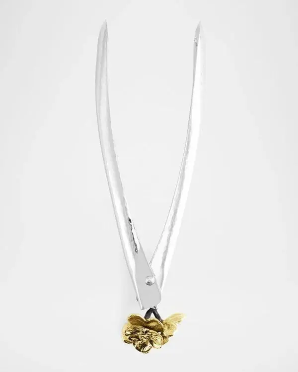 Michael Aram Gold Orchid Large Lock Spring Tongs