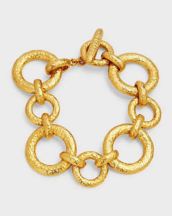 BEN-AMUN Hammered Circle Chain Bracelet - Gold