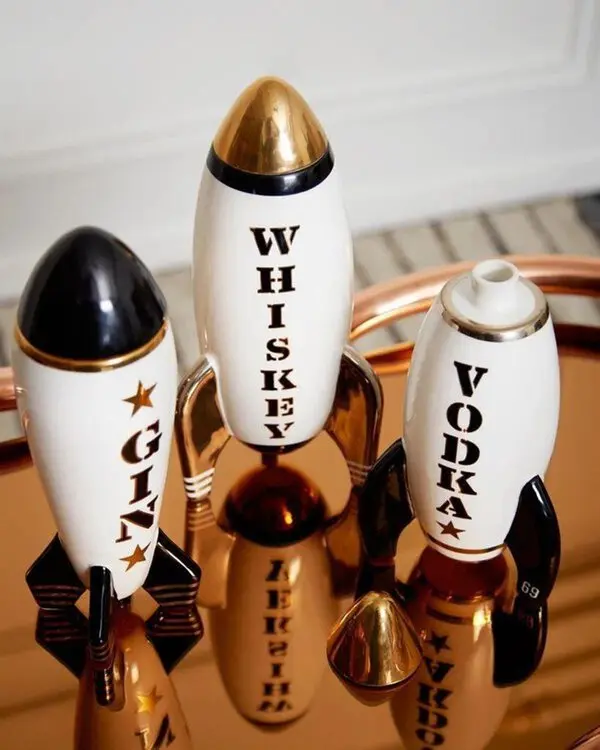 Jonathan Adler Vodka Rocket Decanter - White/black