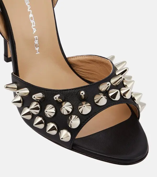 Alessandra Rich Embellished Leather Sandals