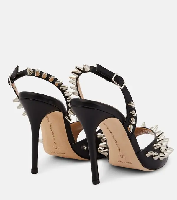 Alessandra Rich Embellished Leather Sandals