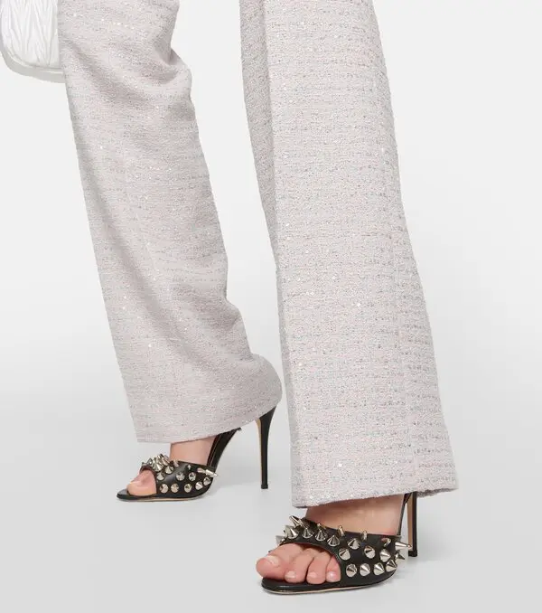 Alessandra Rich Embellished Leather Sandals