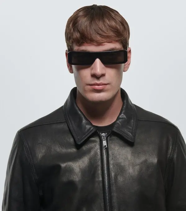 Rick Owens Gethsemane Rectangular Sunglasses - Black