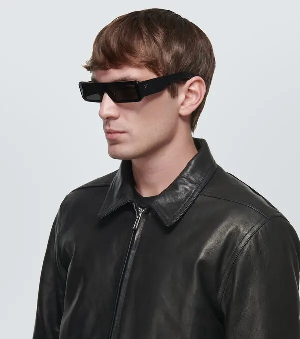 Rick Owens Gethsemane Rectangular Sunglasses - Black