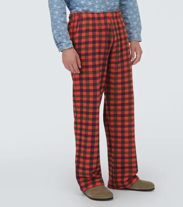 ERL Checked Cotton Straight Pants