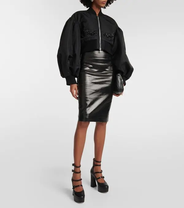 GIANVITO ROSSI Mary Jane Leather Platform Pumps