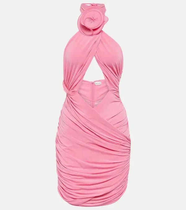 Magda Butrym Floral-appliqué Mini Dress - Pink