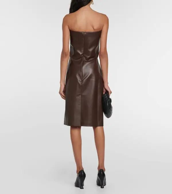 Bottega Veneta Bustier Leather Midi Dress